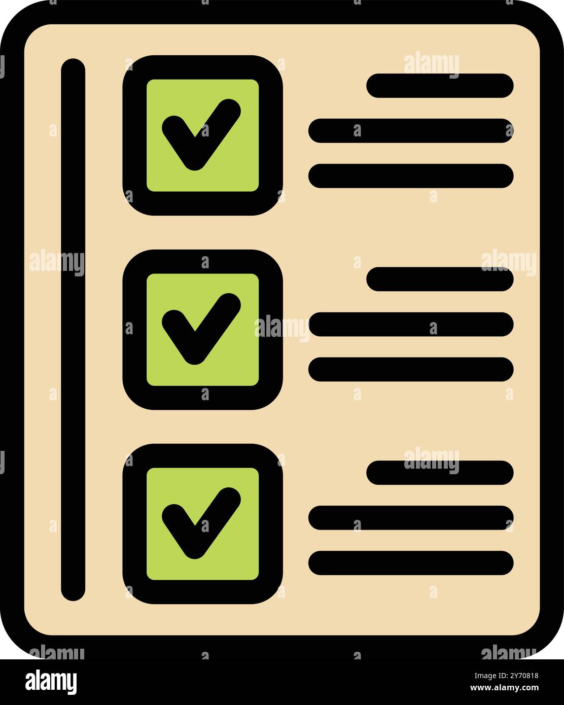 Simple checklist icon showing completed tasks, ideal for illustrating ...