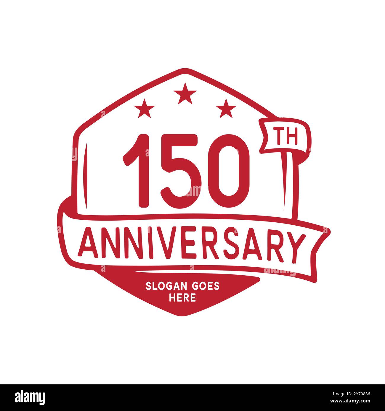 150 years anniversary celebration hexagon design template. 150th ...
