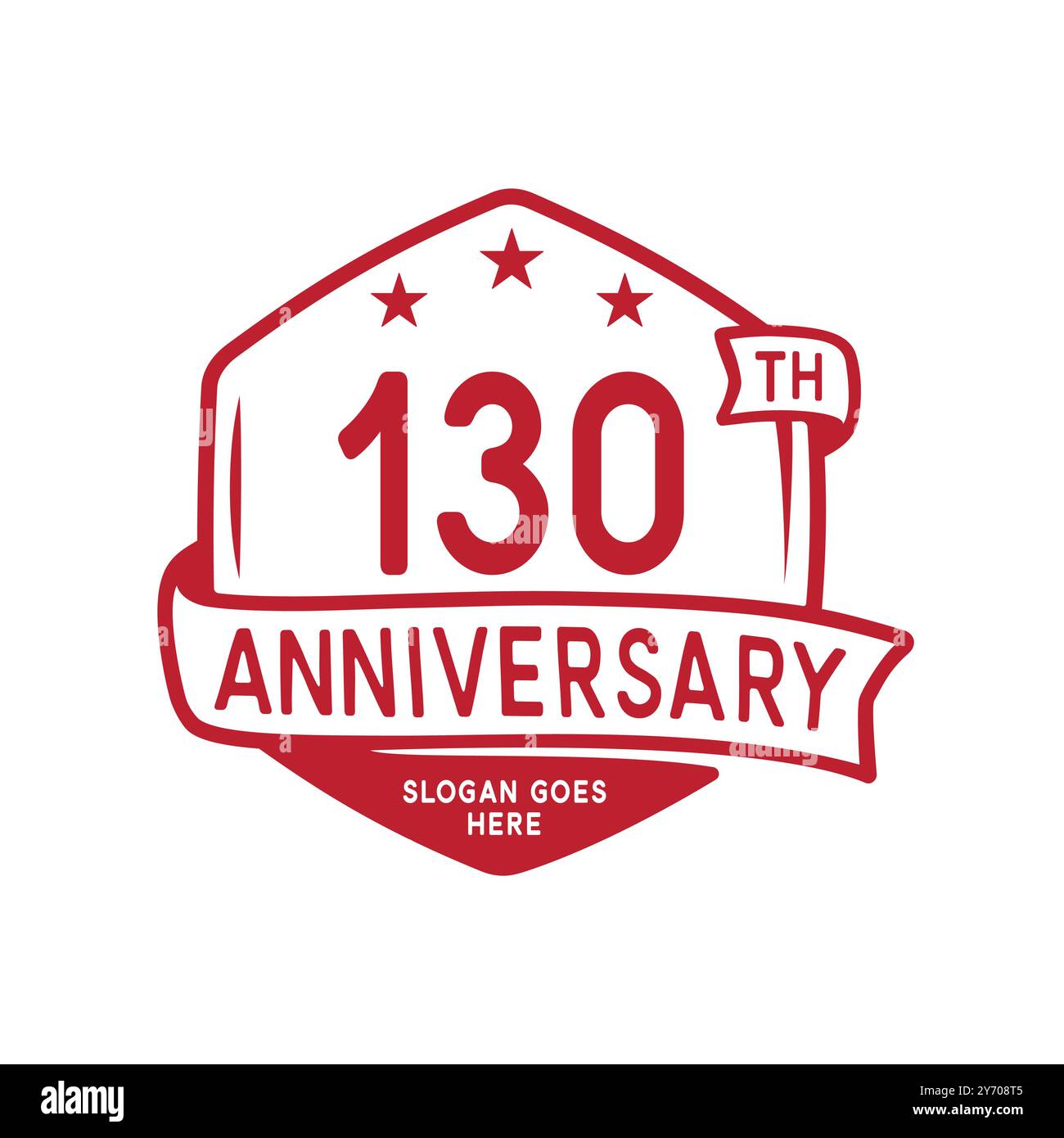 130 years anniversary celebration hexagon design template. 130th ...