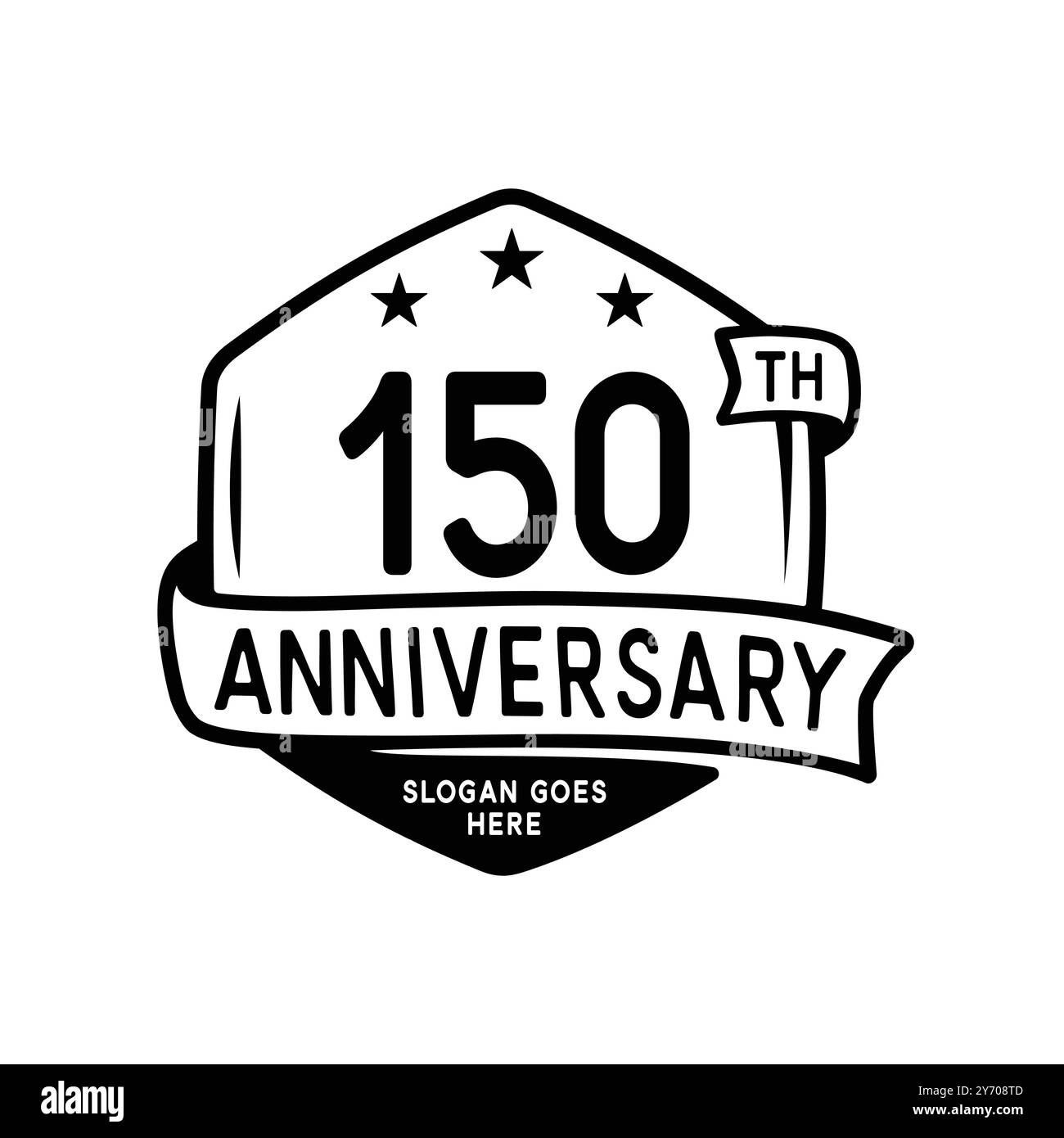 150 years anniversary celebration hexagon design template. 150th ...