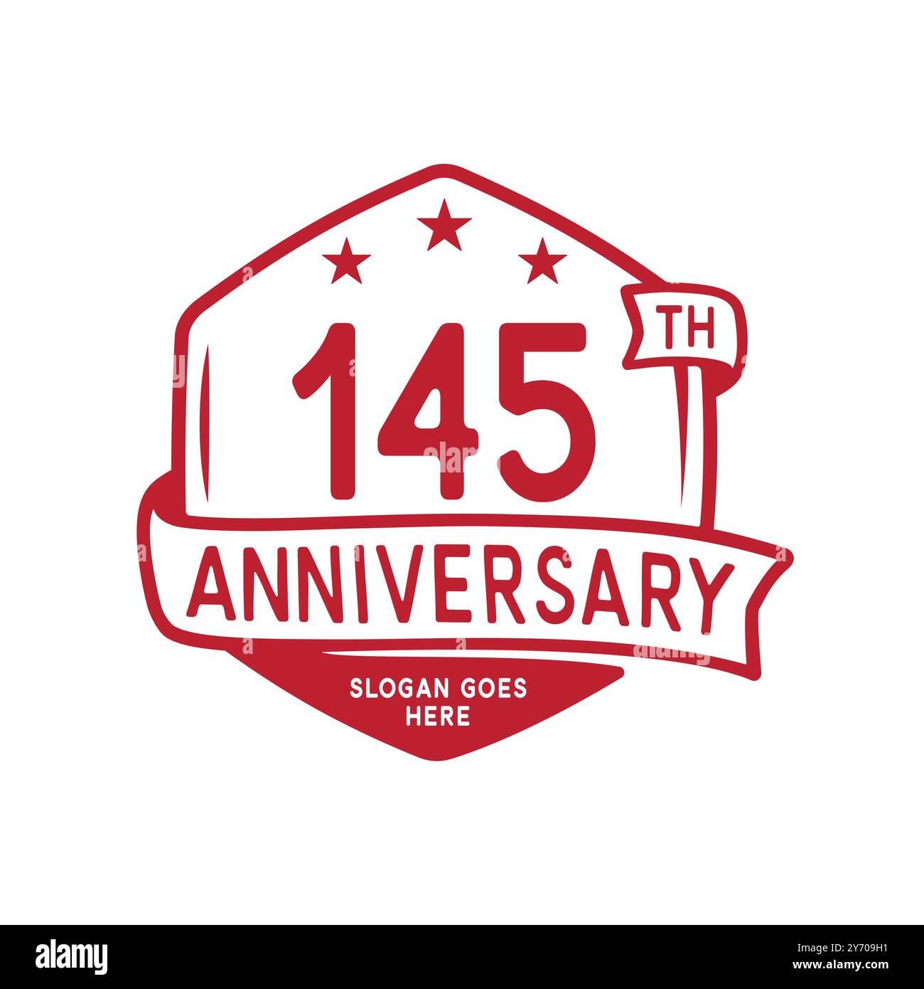 145 years anniversary celebration hexagon design template. 145th ...