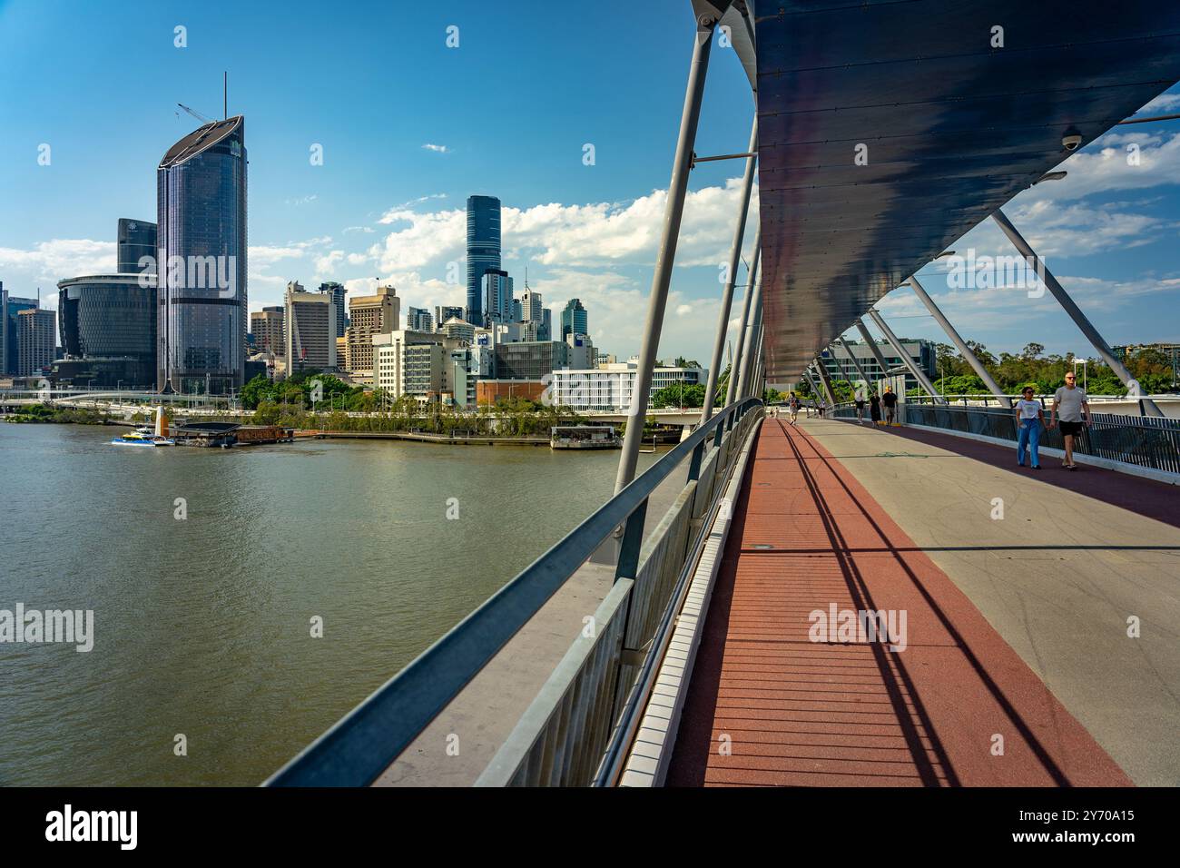 Brisbane, QLD, Australia - Goodwill bridge crossing the river Stock ...