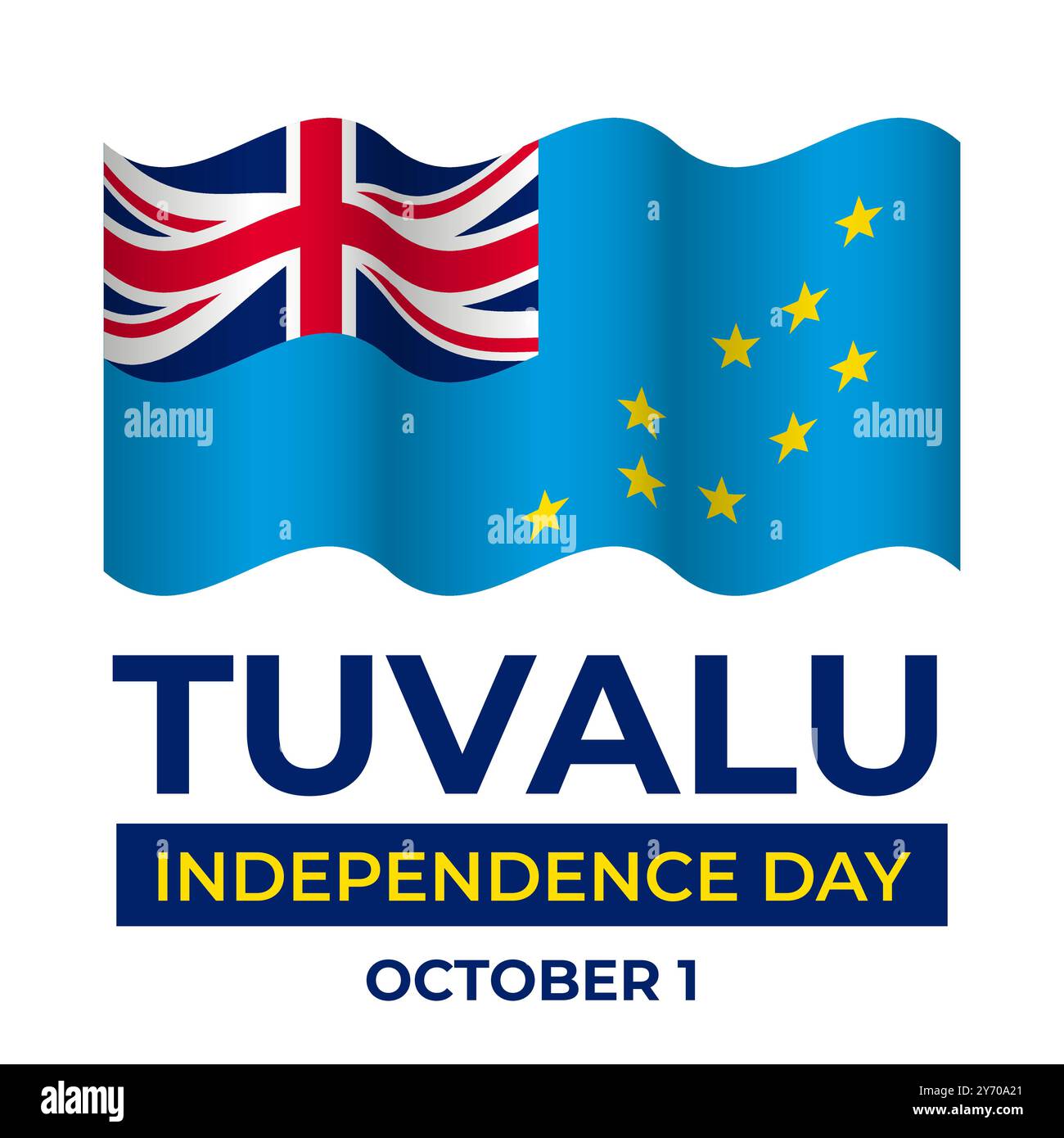 Tuvalu Independence Day typography poster. National holiday on October ...