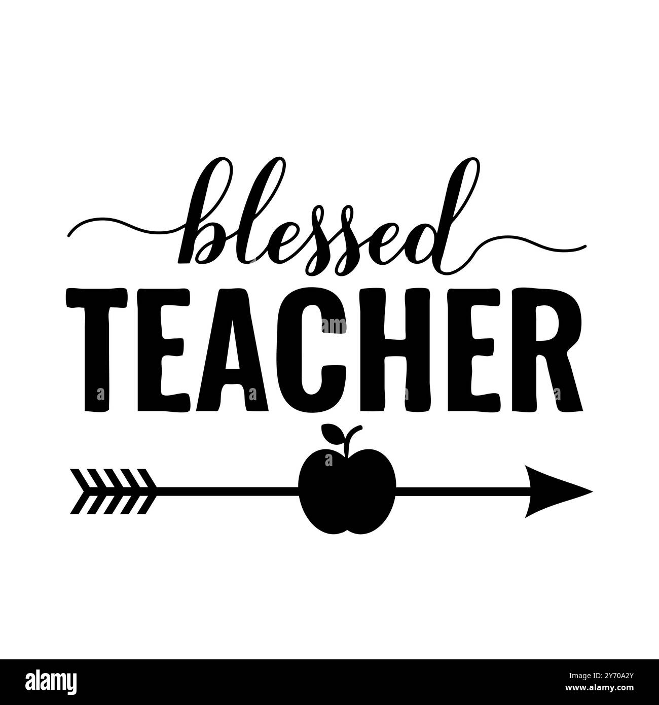 Blessed teacher hand lettering. Teachers Day quote. Vector template for ...