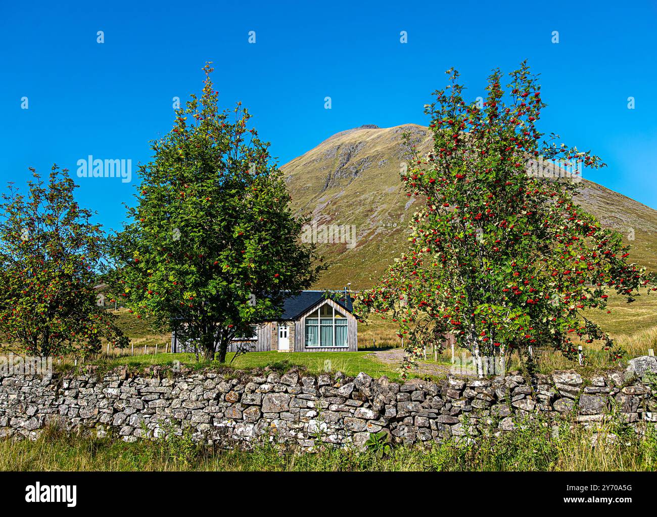 Landscape photography of wooden house in the valley Glen Orchy ...