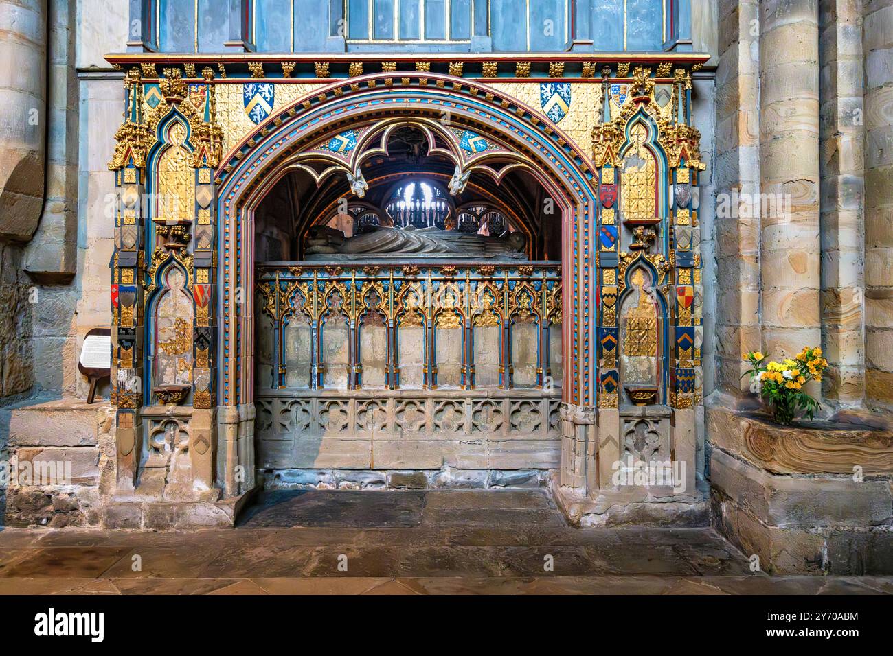 The tomb (1381) of Prince Bishop Thomas Hatfield is on the south side ...