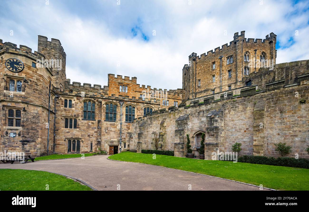 Part of the northern range and the castle keep, Durham Castle. It is a ...