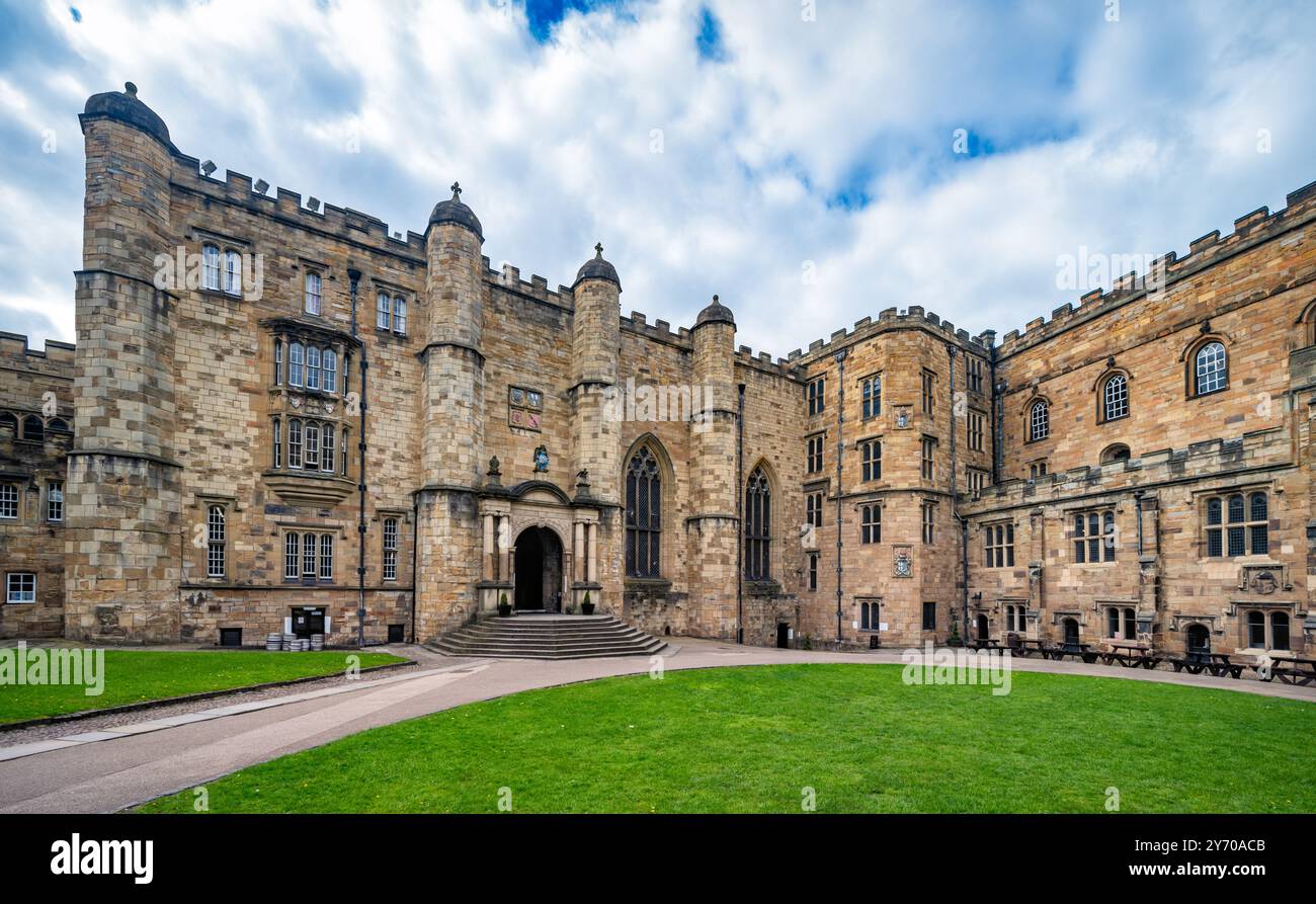 The west range of Durham Castle, containing the Great Hall. It is a ...