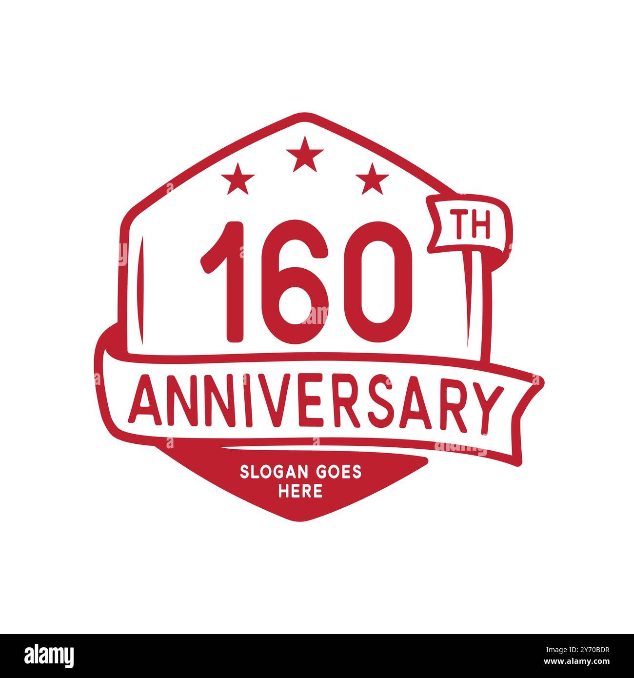 160 years anniversary celebration hexagon design template. 160th ...