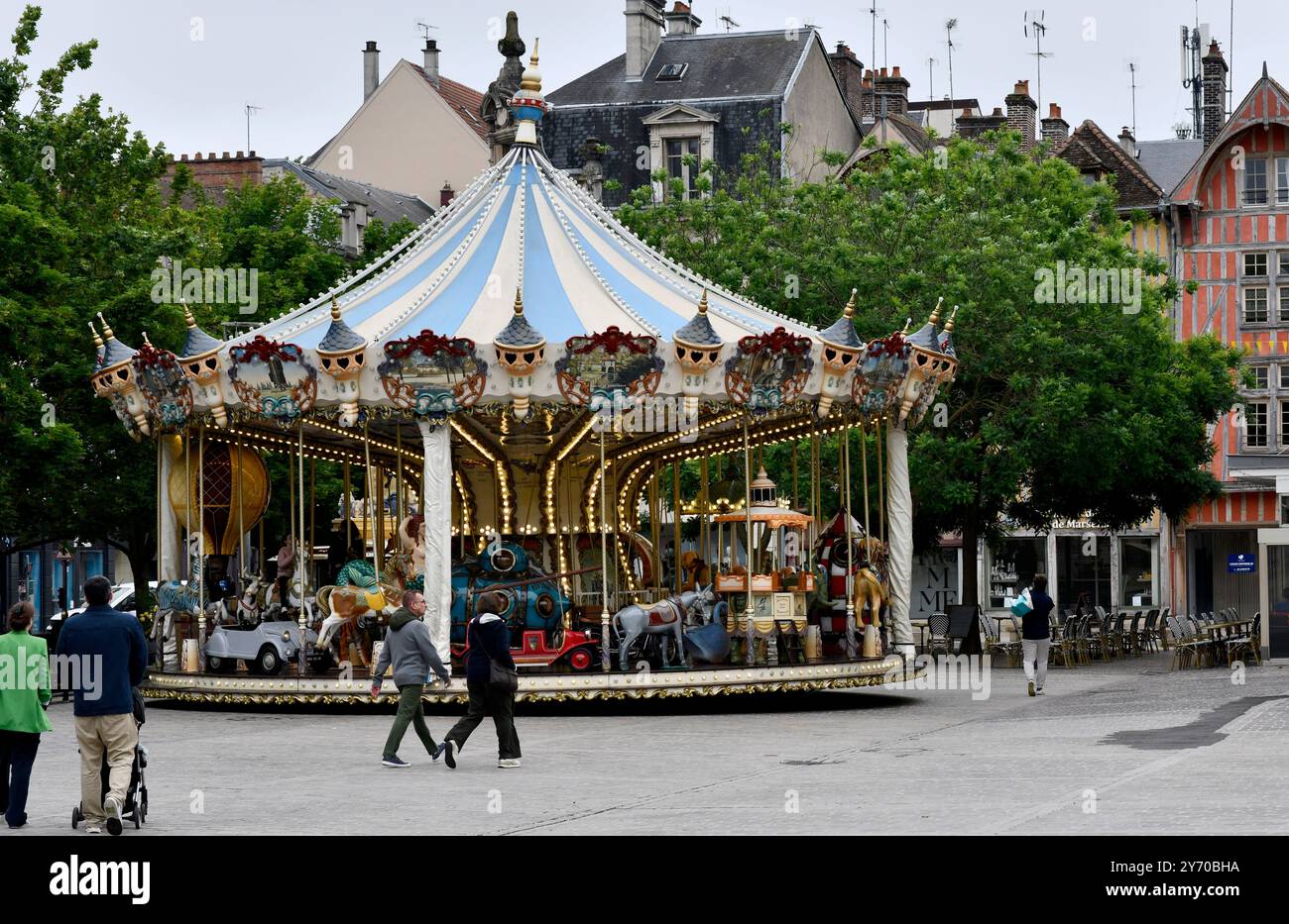 Traditional carousel in Troyes, France Stock Photo - Alamy