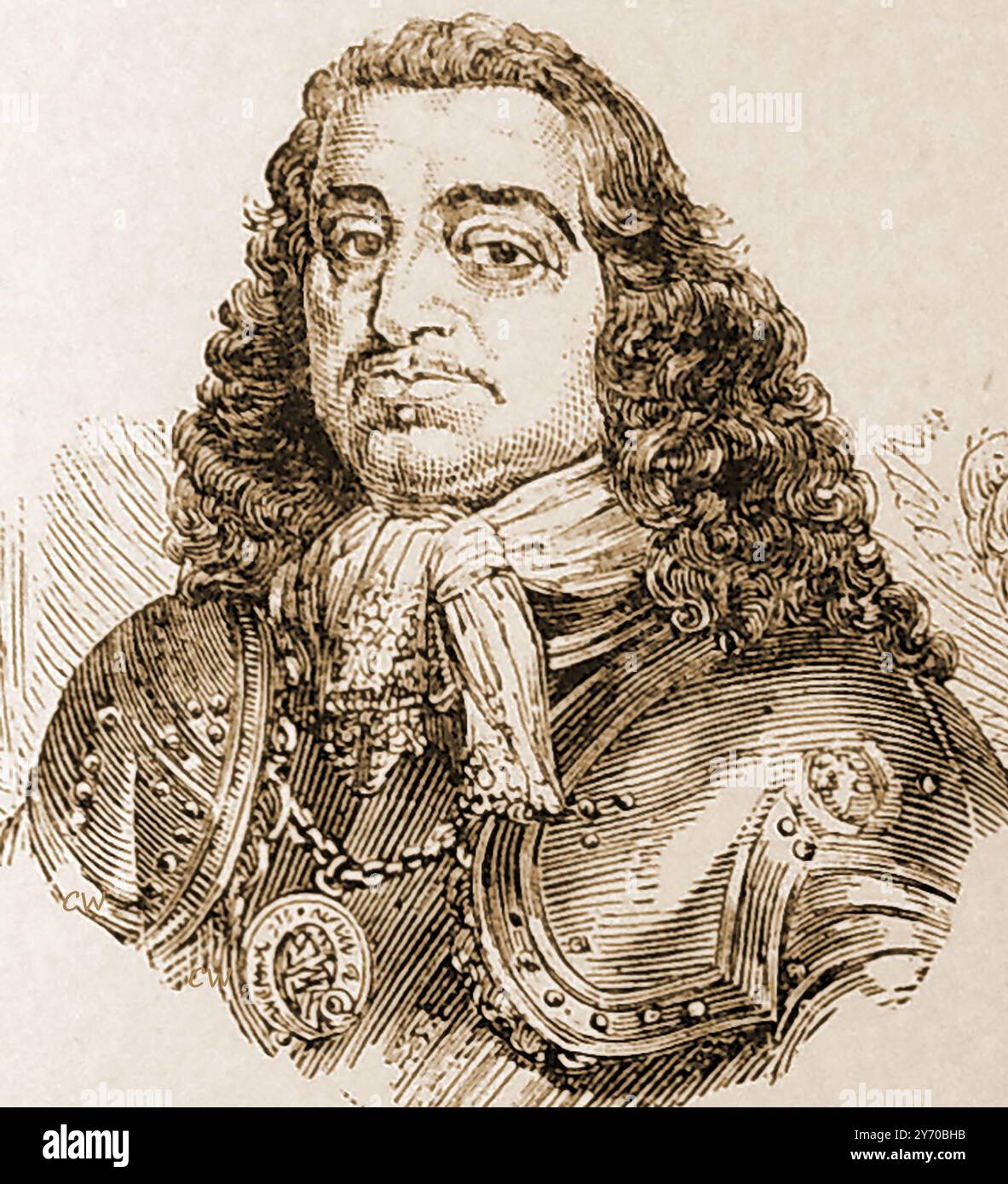 A 19th century portrait of English General George Monk, Duke of ...