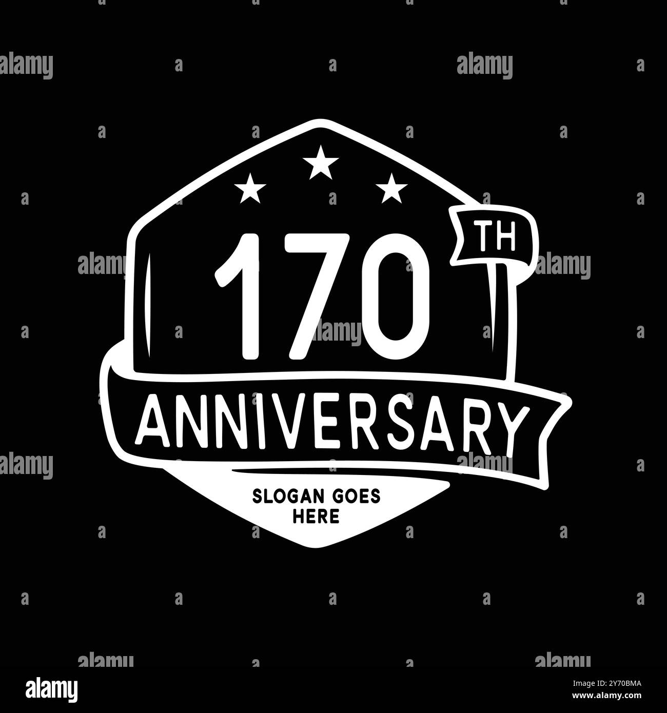 170 years anniversary celebration hexagon design template. 170th ...