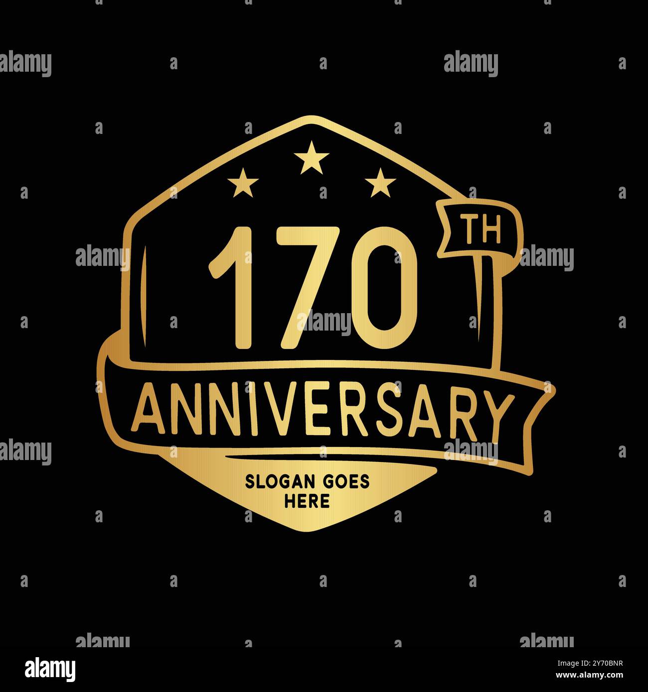 170 years anniversary celebration hexagon design template. 170th ...