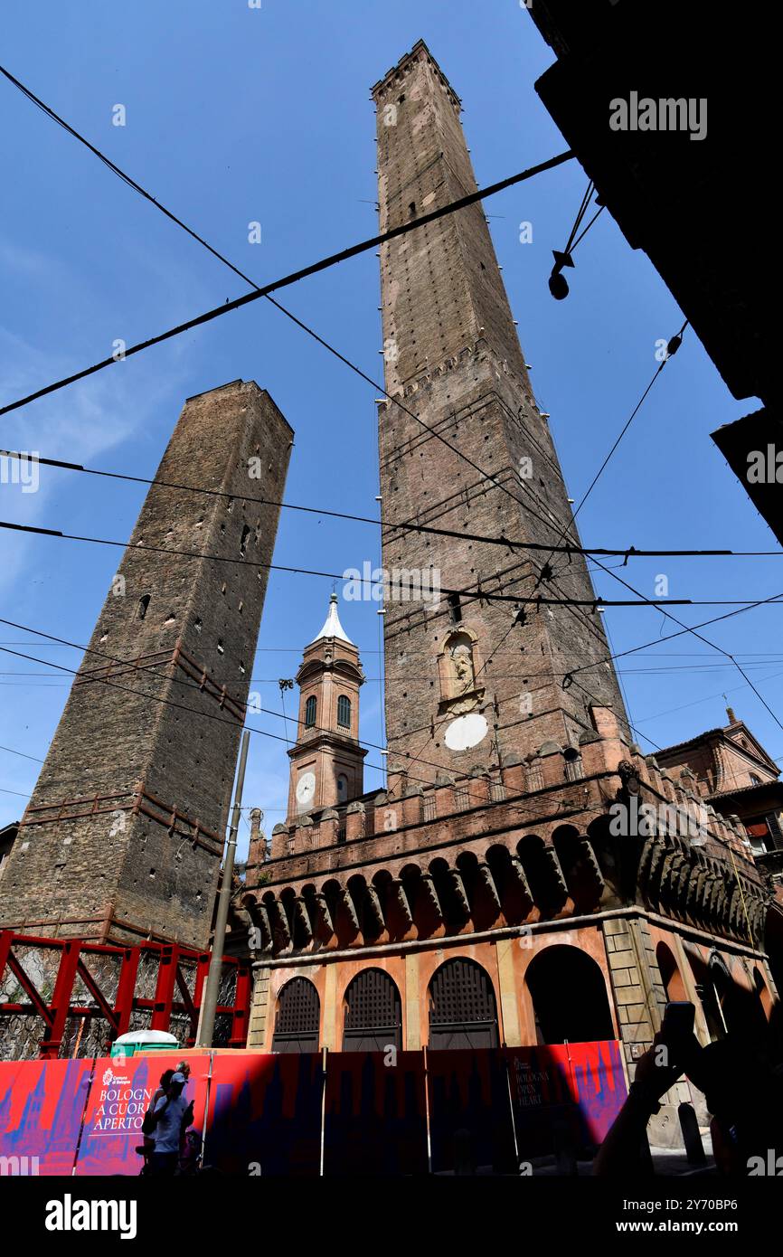 Bologna, Tuscany, Italy. Towers of Bologna the Asinelli tower and the ...