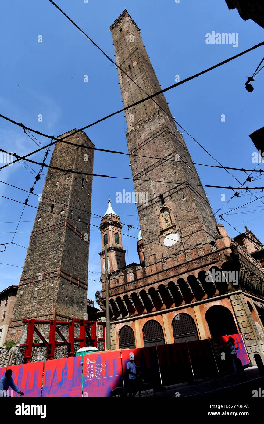 Bologna, Tuscany, Italy. Towers of Bologna the Asinelli tower and the ...
