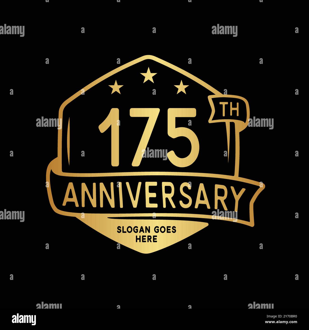 175 years anniversary celebration hexagon design template. 175th ...