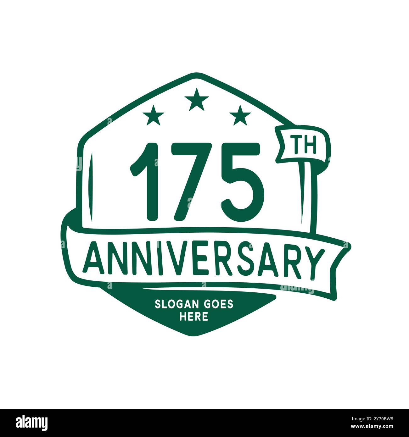 175 years anniversary celebration hexagon design template. 175th anniversary logo. Vector and ...