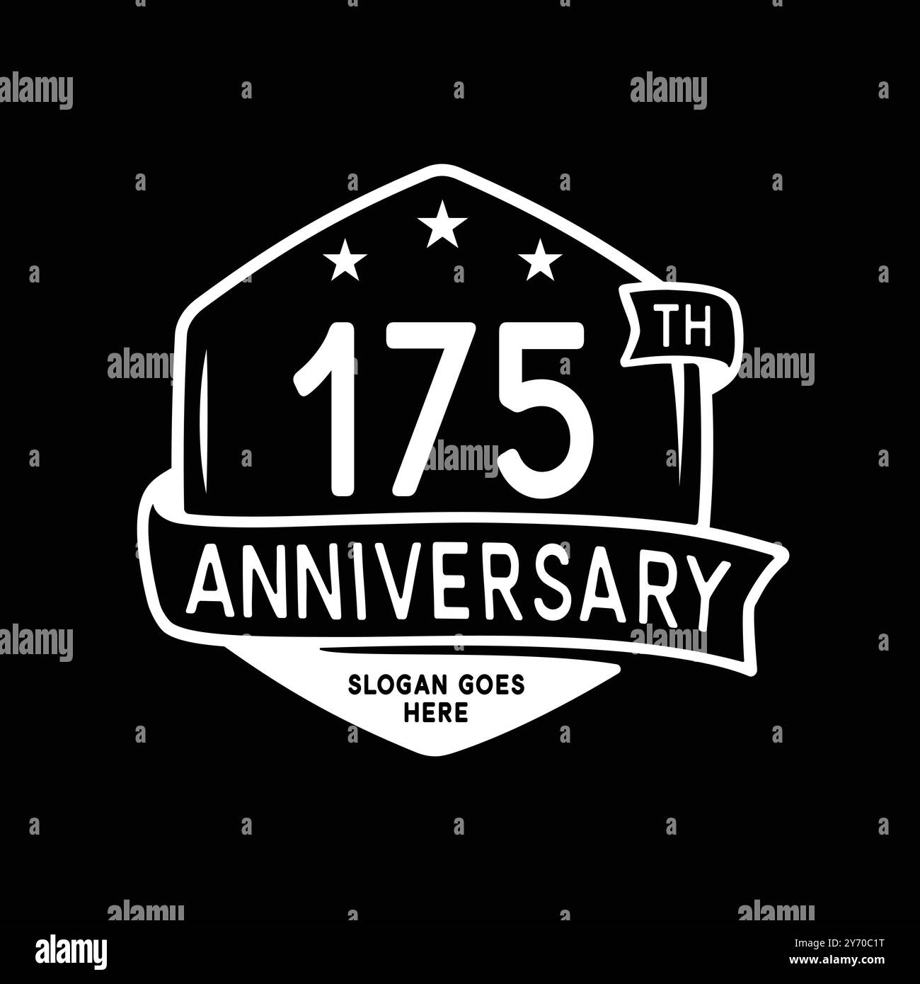 175 years anniversary celebration hexagon design template. 175th anniversary logo. Vector and ...