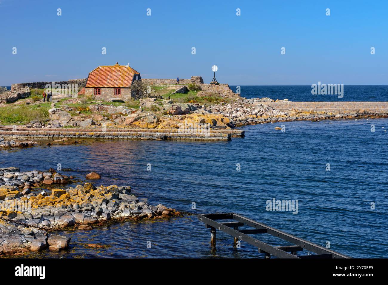 Old historical building on the Danish island of Frederikso in the ...