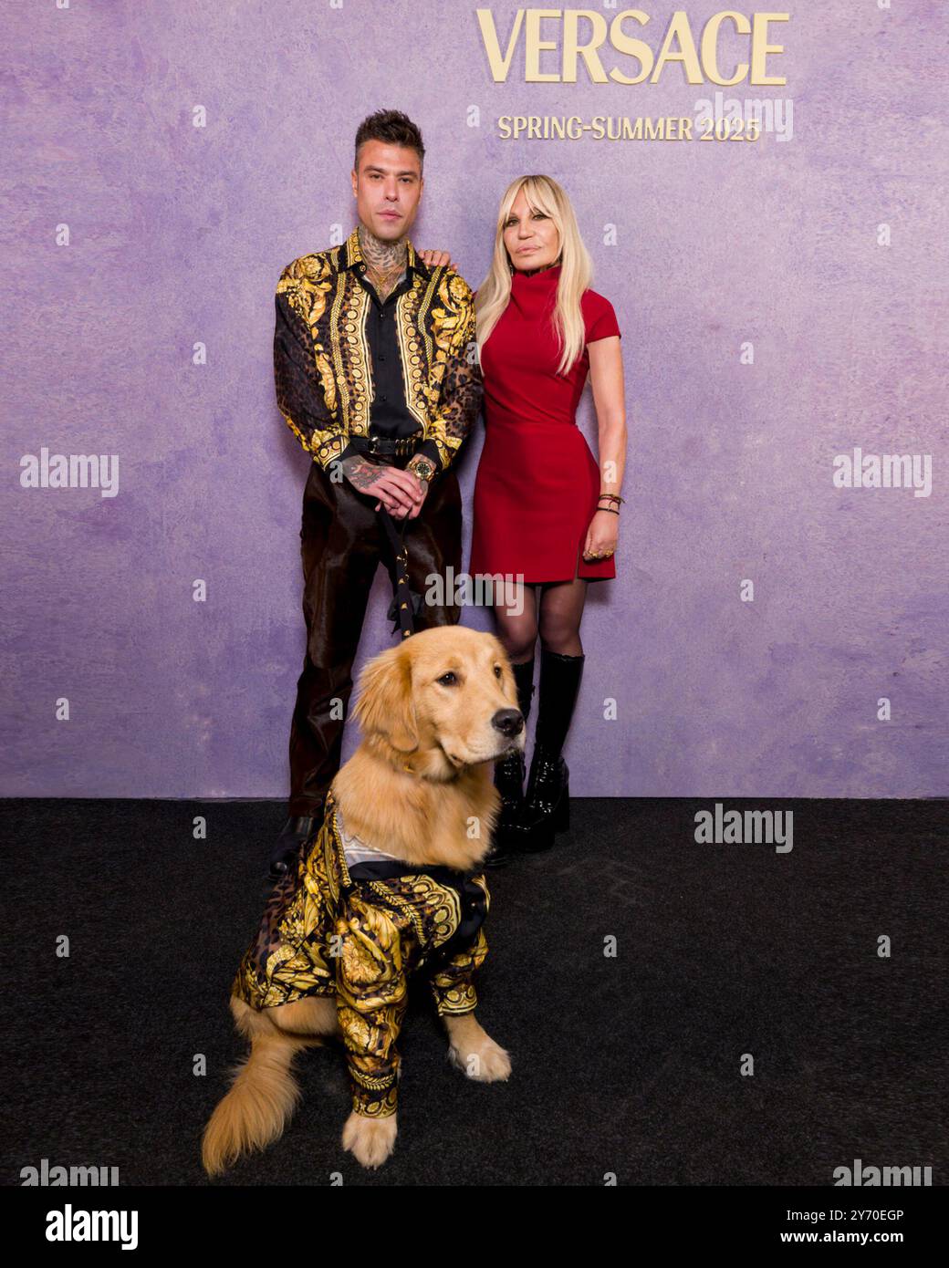 Fedez , Donatella Versace Milan Fashion Week - Women S/S 2025 Versace ...