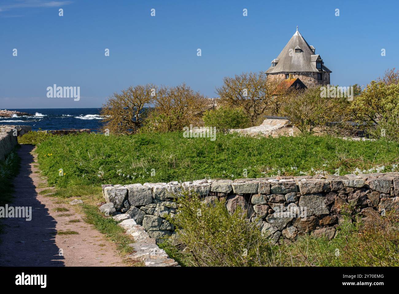 Old historical building on the Danish island of Frederikso in the ...