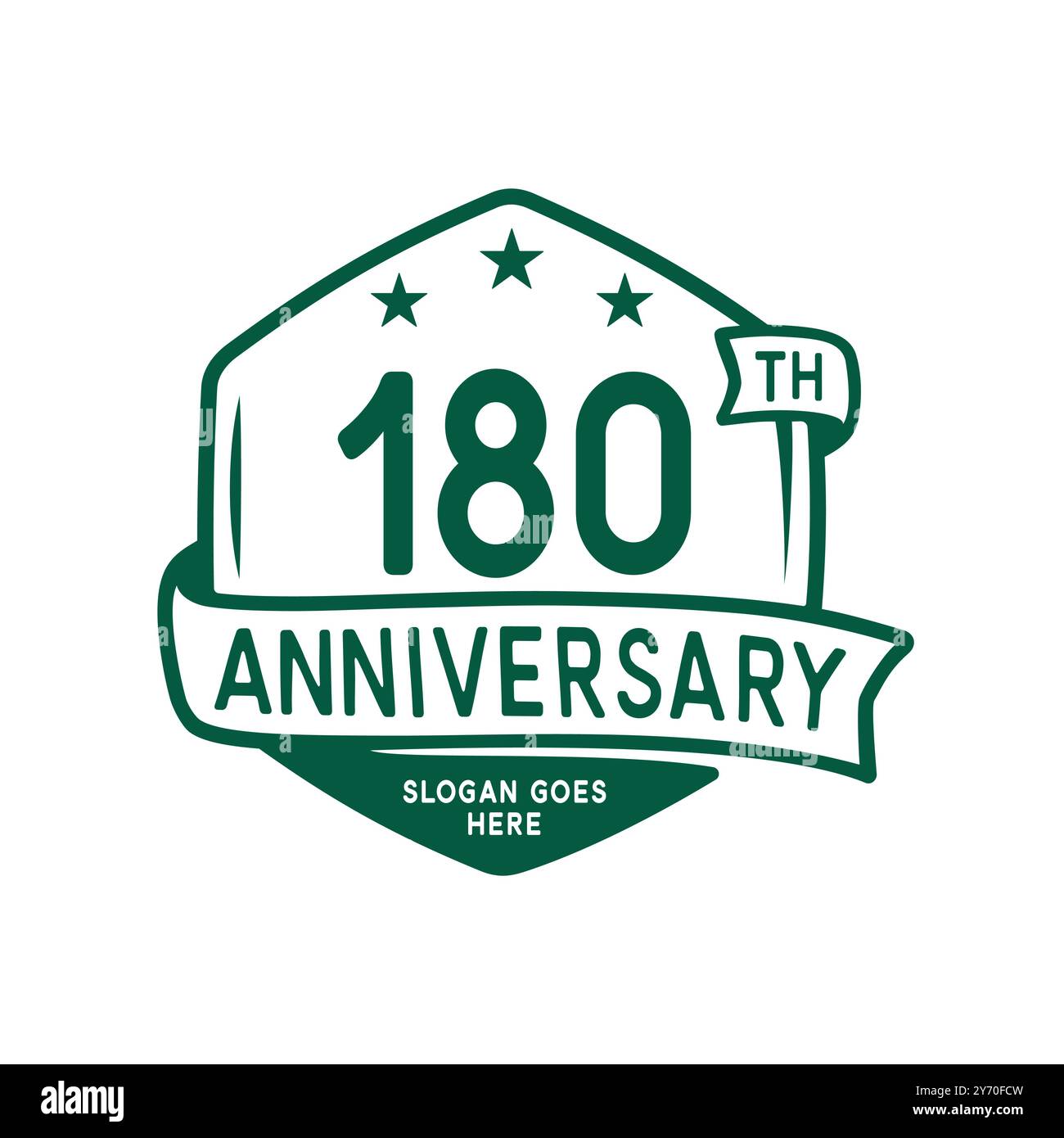 180 years anniversary celebration hexagon design template. 180th ...