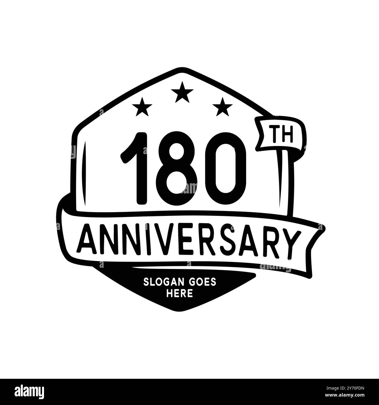 180 years anniversary celebration hexagon design template. 180th ...