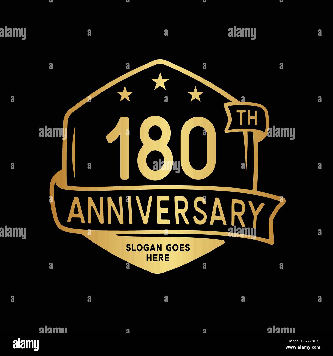 180 years anniversary celebration hexagon design template. 180th ...