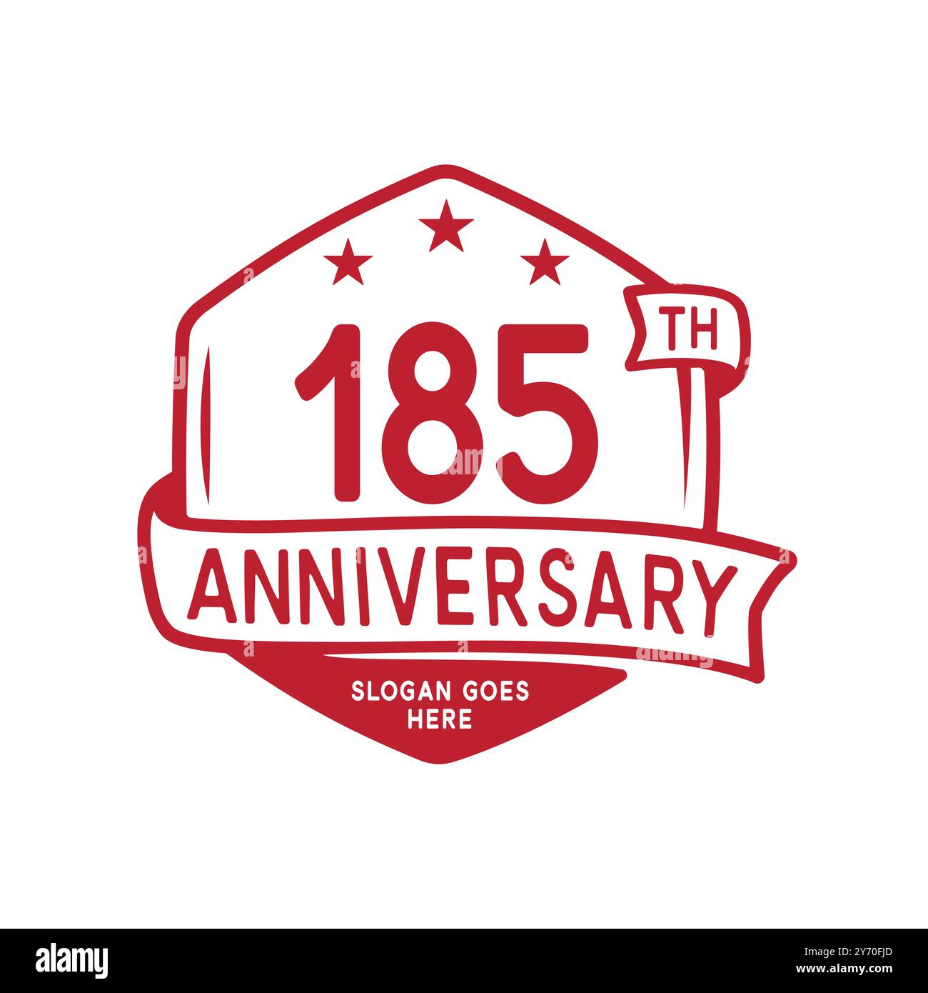 185 years anniversary celebration hexagon design template. 185th ...
