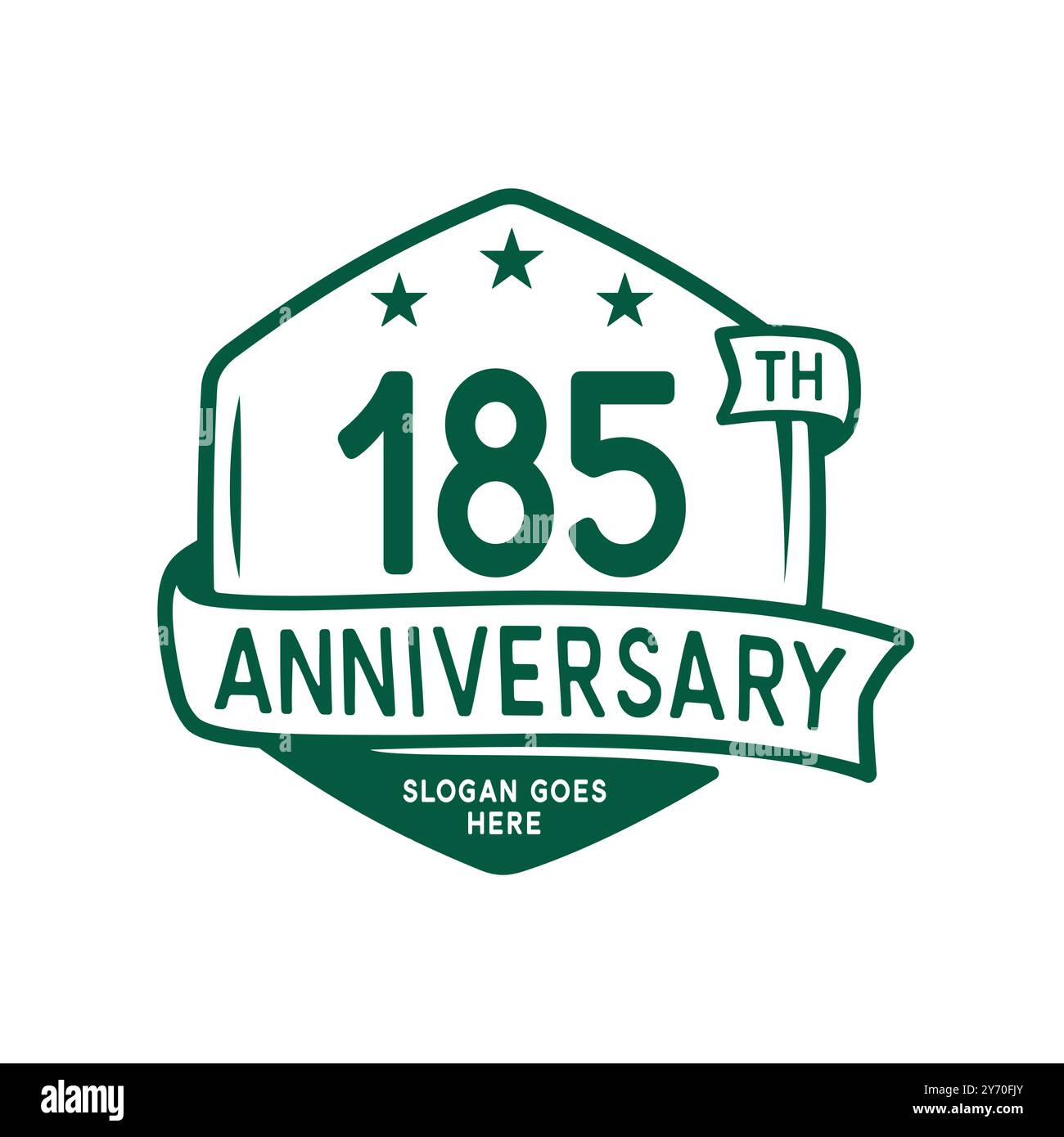 185 years anniversary celebration hexagon design template. 185th ...