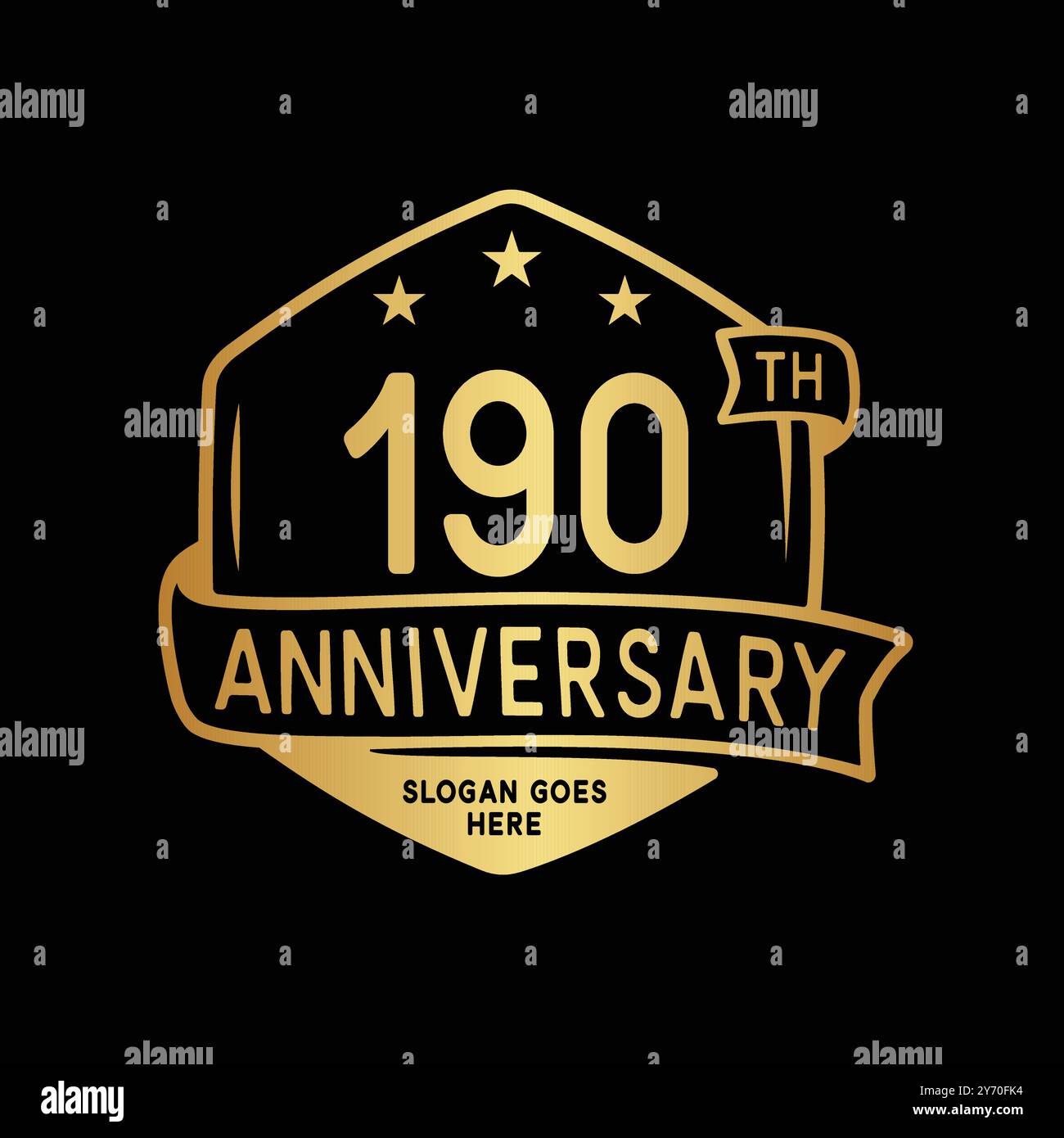 190 years anniversary celebration hexagon design template. 190th ...