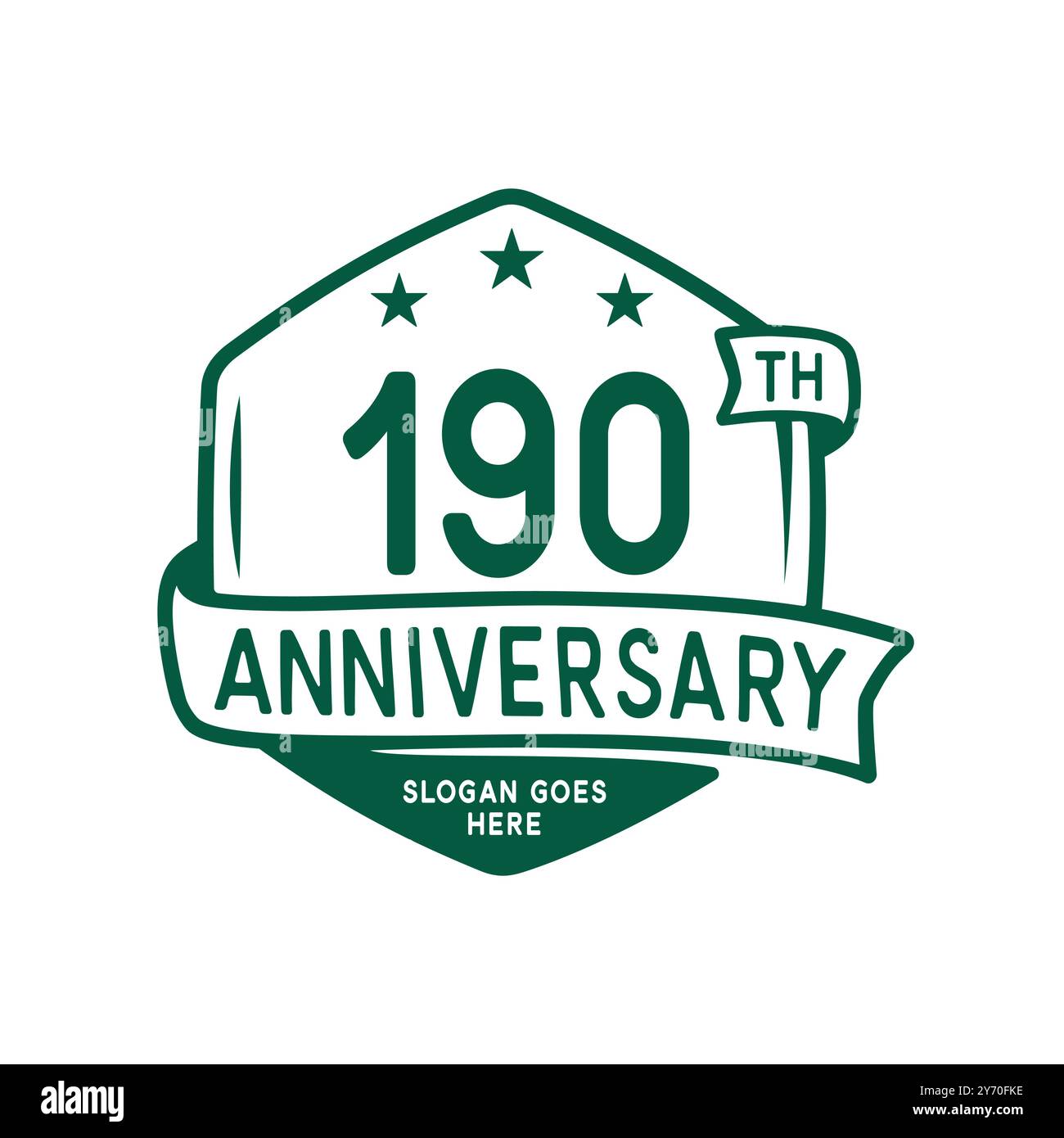 190 years anniversary celebration hexagon design template. 190th ...