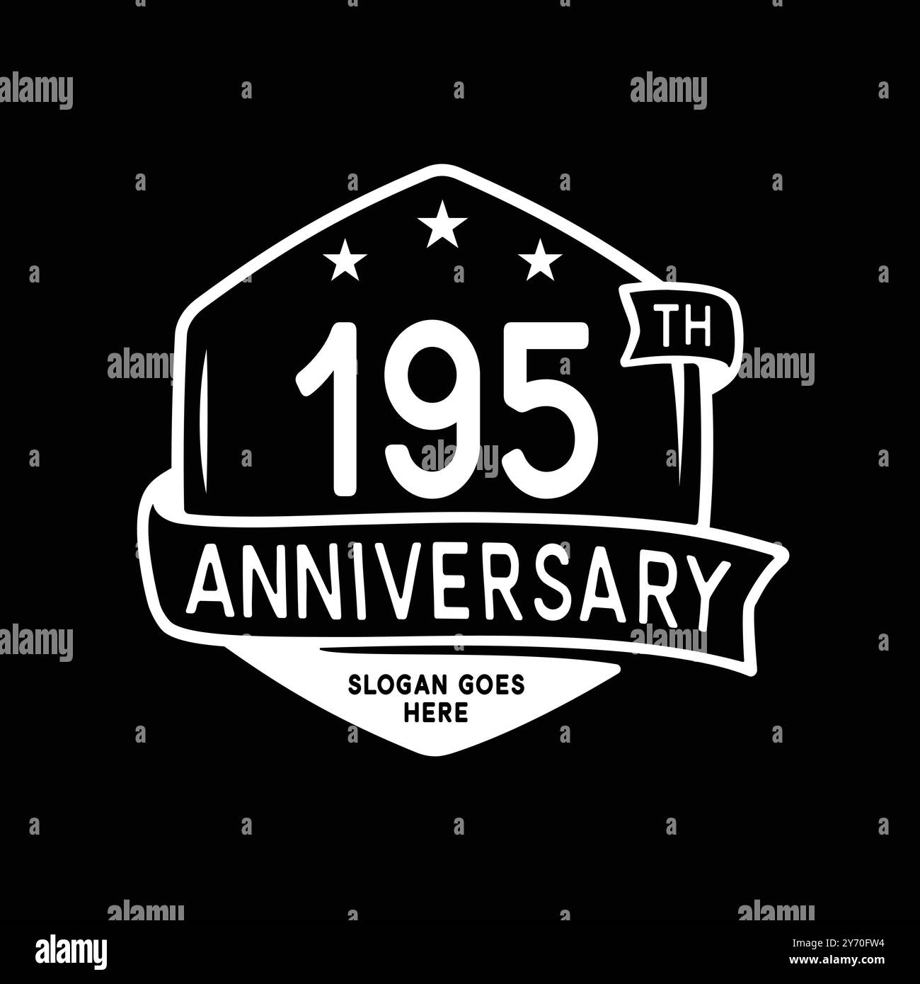 195 years anniversary celebration hexagon design template. 195th ...