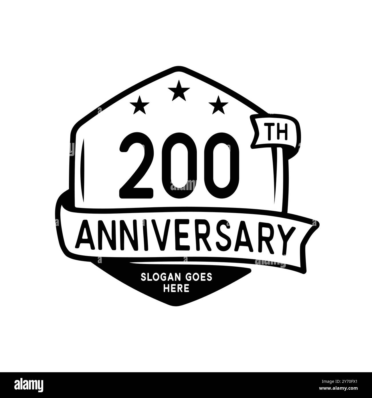 200 years anniversary celebration hexagon design template. 200th ...