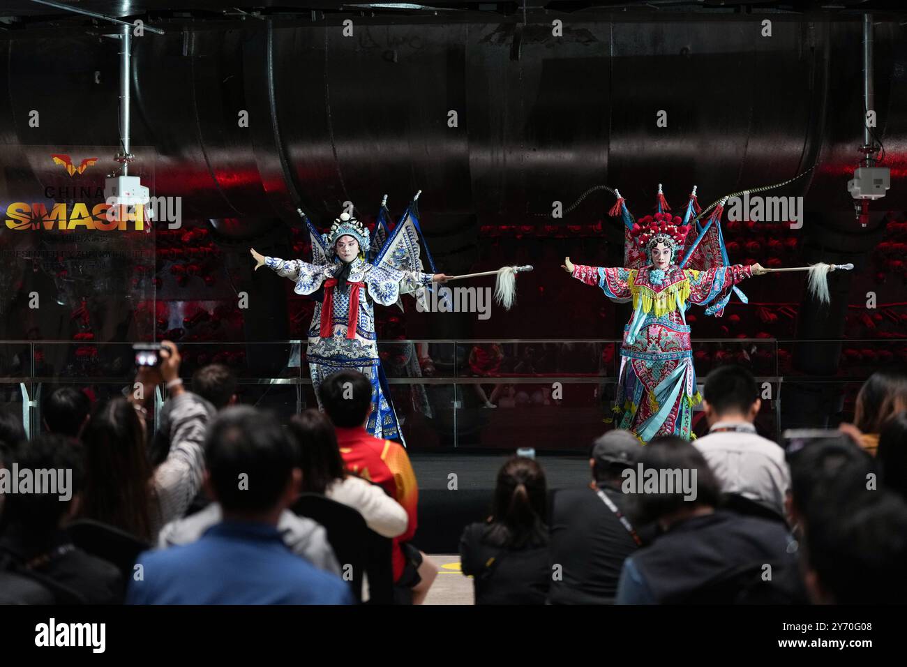 Beijing, China. 27th Sep, 2024. Artists perform before the draw ...