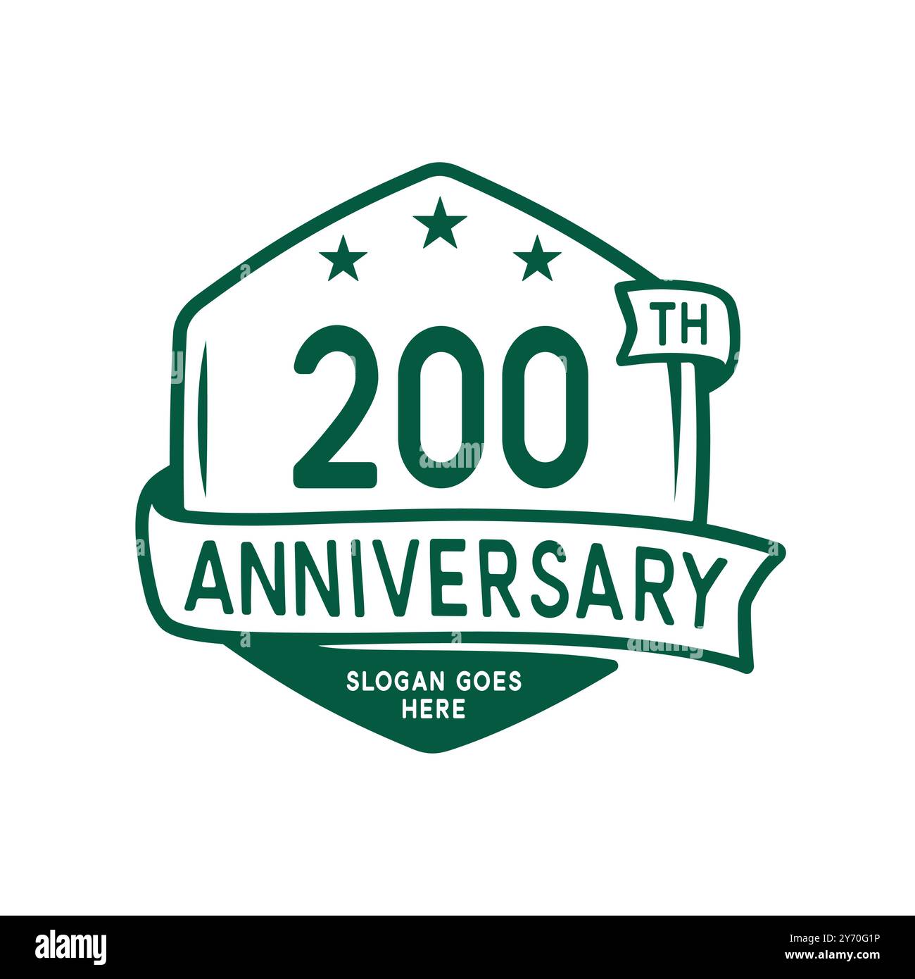 200 years anniversary celebration hexagon design template. 200th ...