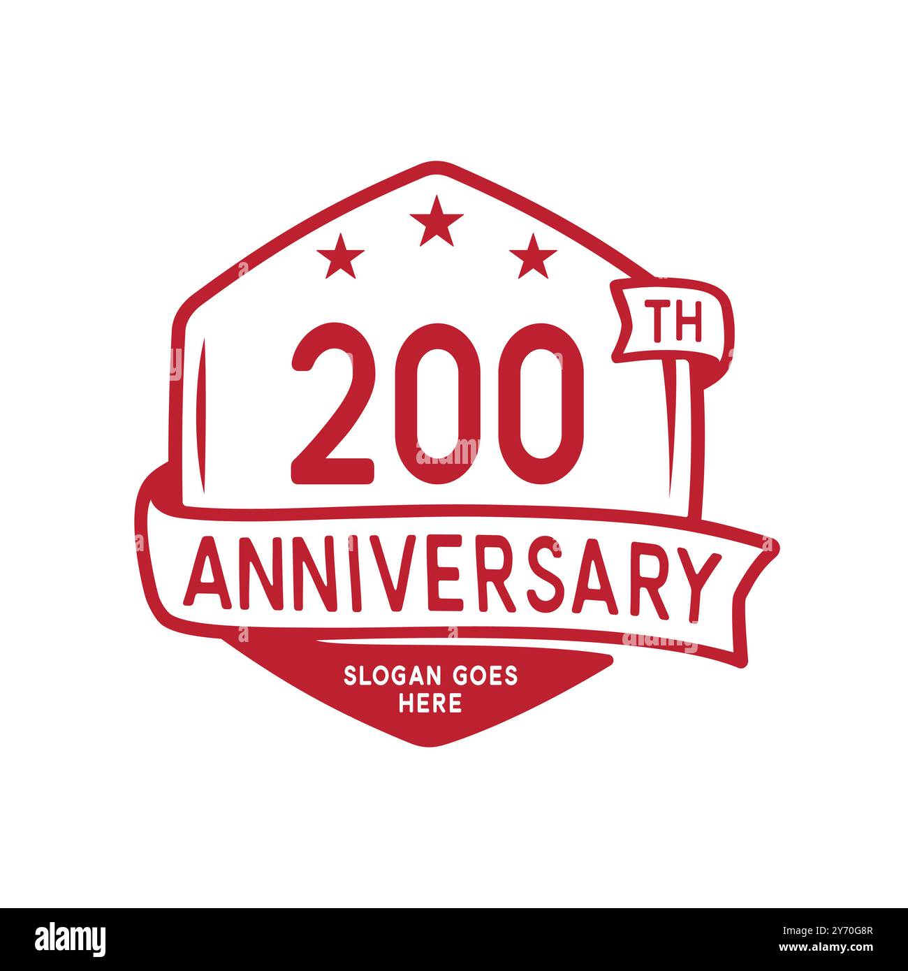 200 years anniversary celebration hexagon design template. 200th ...