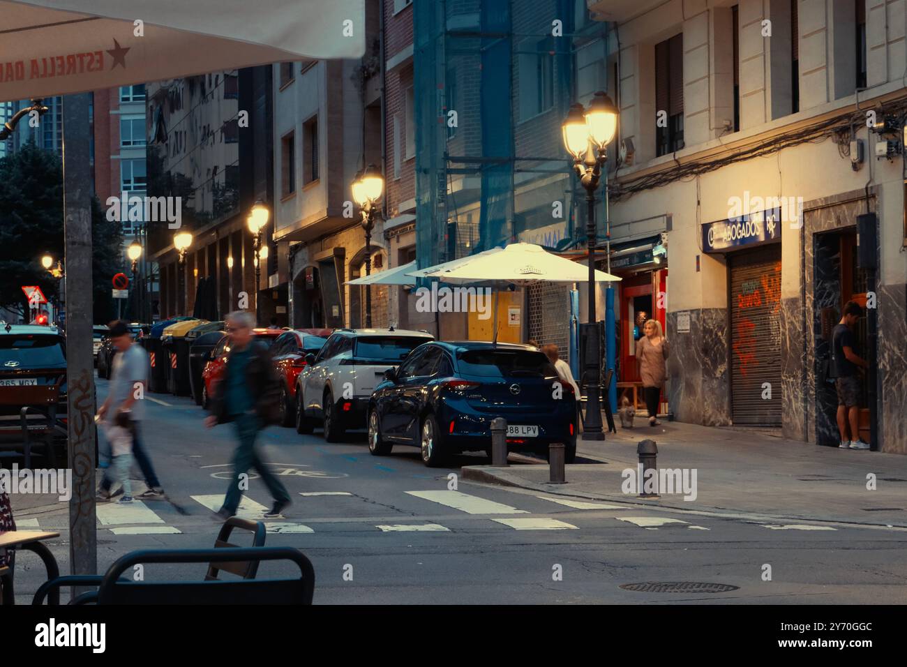 Bars in one streets in Bilbao, Bizkaia, Basque Country, Spain Stock ...