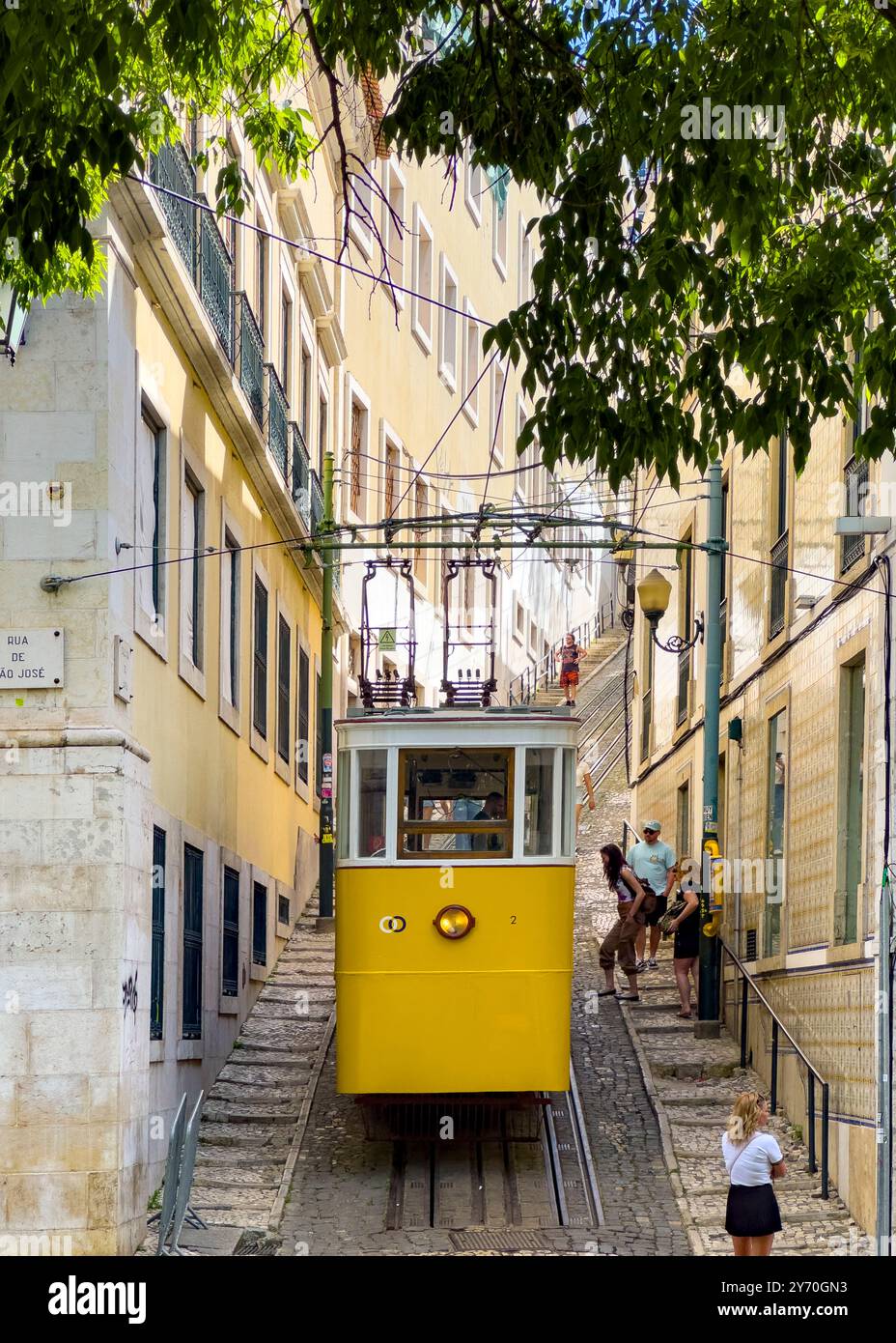 Lisbon portugal funicular tram hi-res stock photography and images - Alamy