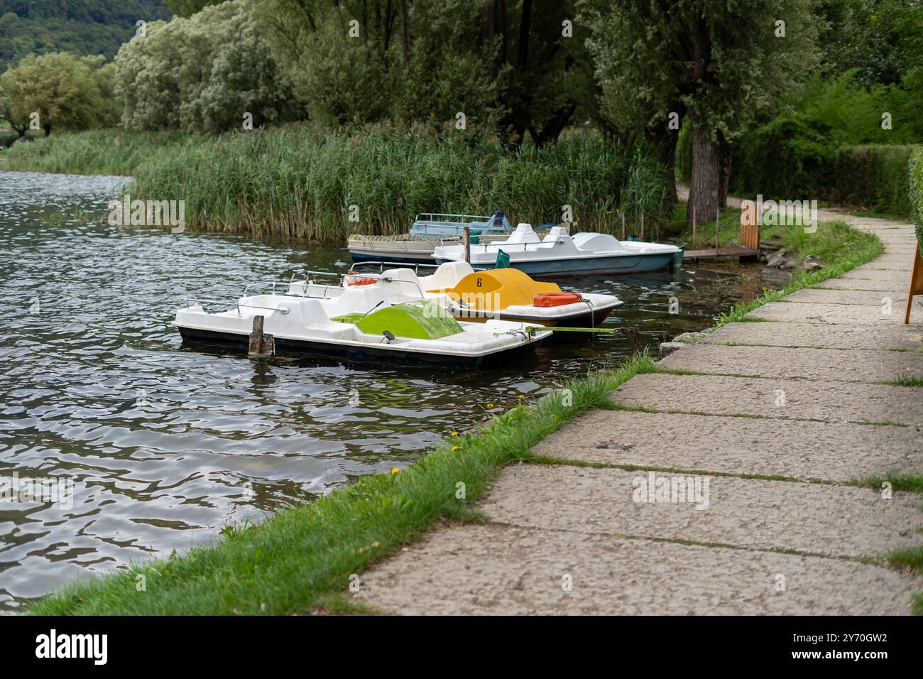 Colorful pedal boat hi-res stock photography and images - Alamy