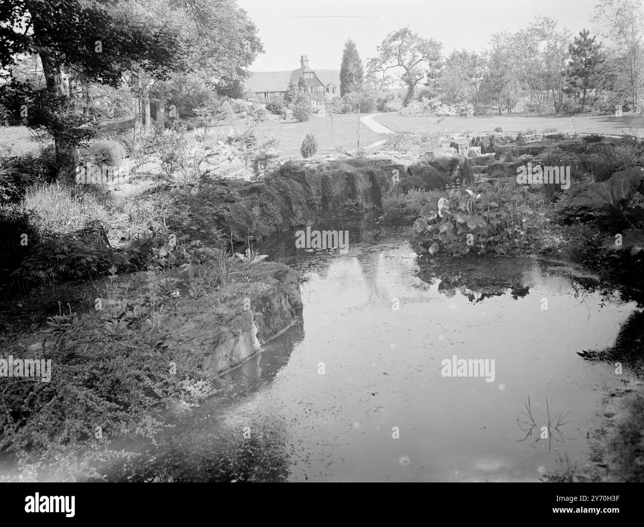 Pond stone Black and White Stock Photos & Images - Alamy