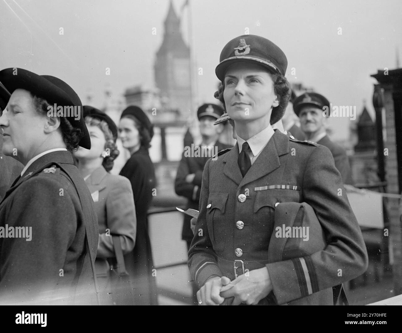 WOMAN AIR CHIEF WATCHED FLY-PAST Air Commandant Dame Felicity Hanbury ...