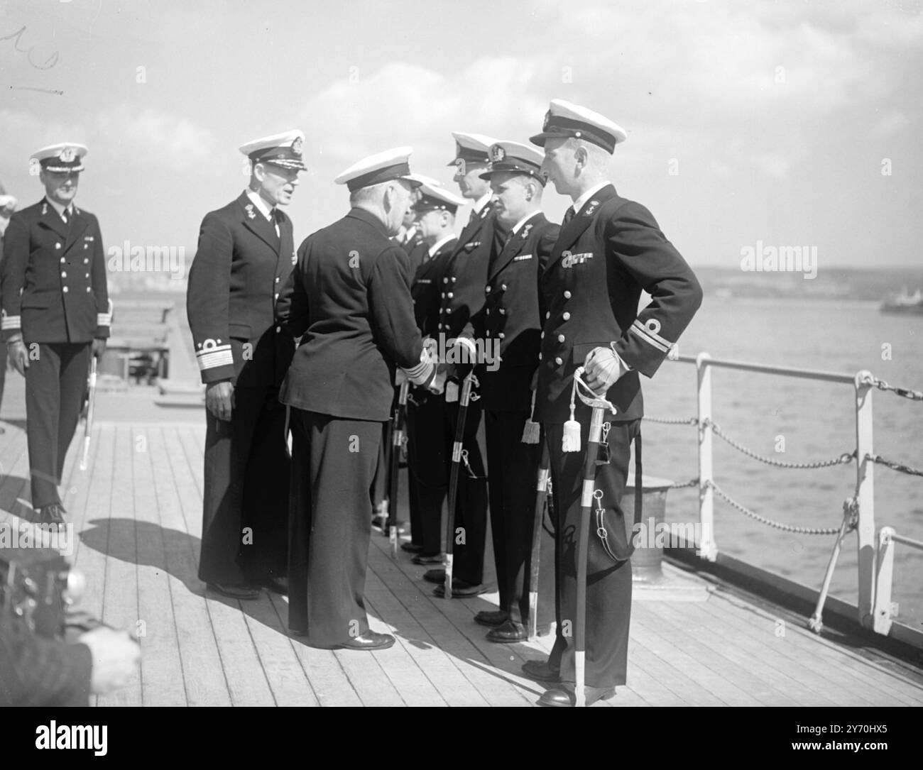 BRITISH C-IN-C ABOARD DUTCH FLAGSHIP Admiral Sir RHODERICK McGRIGOR , Commander-in-Chief ...