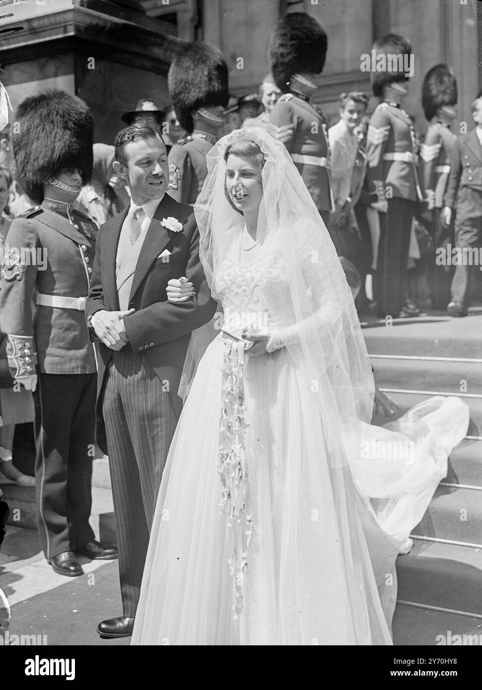 GUARDS AT WEDDING OF PEER'S SON Today's Society-bride was 20-year-old ...