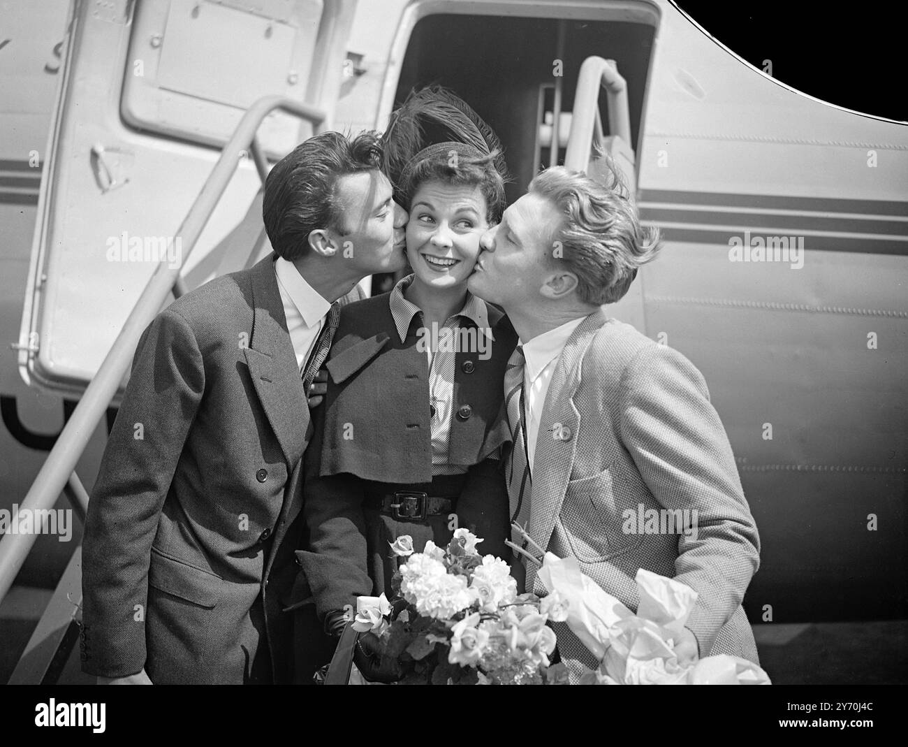 A FAREWELL KISS 20-year-old film actress Jean Simmons left Northolt ...