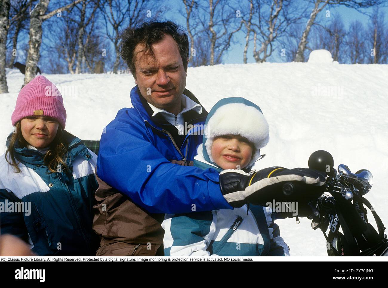 Carl XVI Gustaf, King of Sweden and family during the easter holidays ...