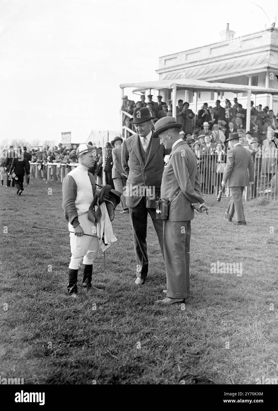 Talking Shop At Epsom Australian jockey Edgar Britt (Left) and Captain ...
