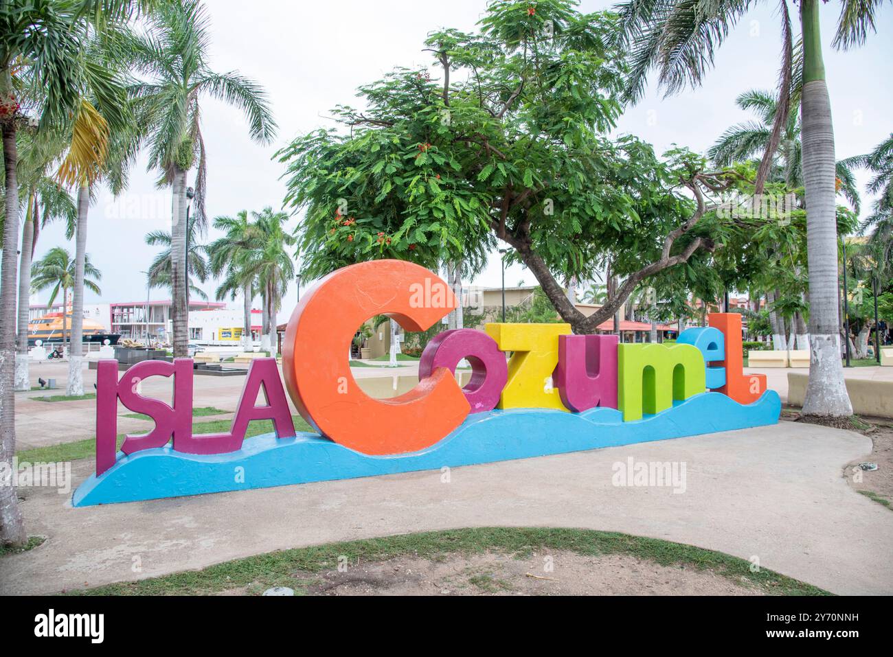 Isla Cozumel sign in San Miguel de Cozumel Mexico Stock Photo - Alamy