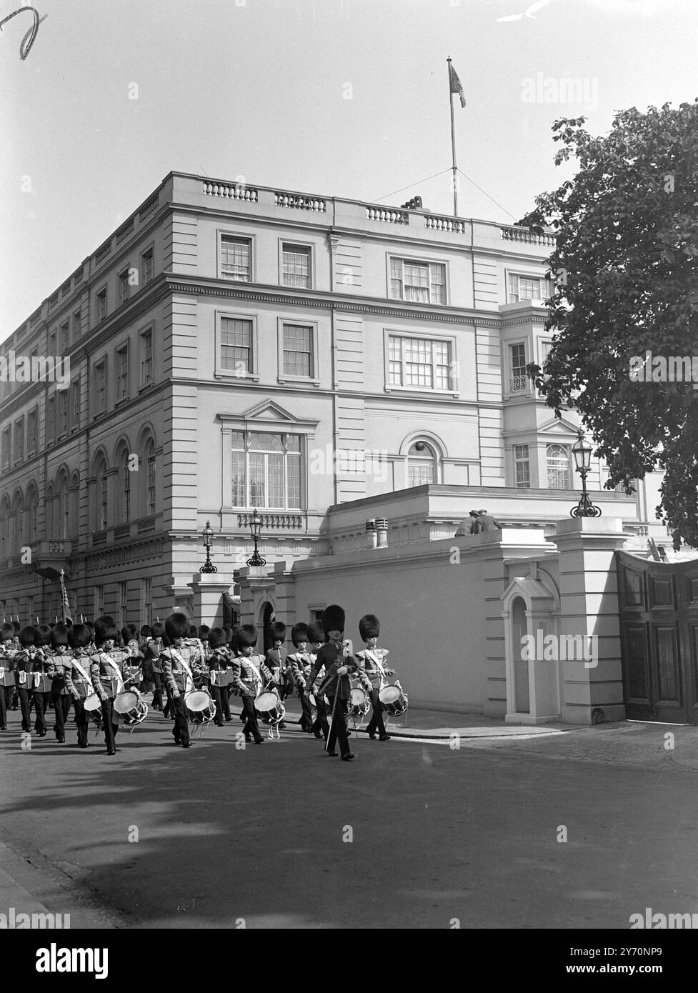 GUARDS MARCH PAST ROYAL COUPL'S NEW HOME The Guards on their way to ...