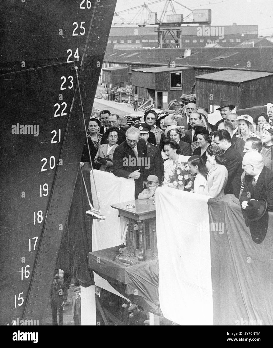 ' EVA PERON ' LAUNCHED AT BARROW 14,000 ton Argentina liner ' Ava Peron ...